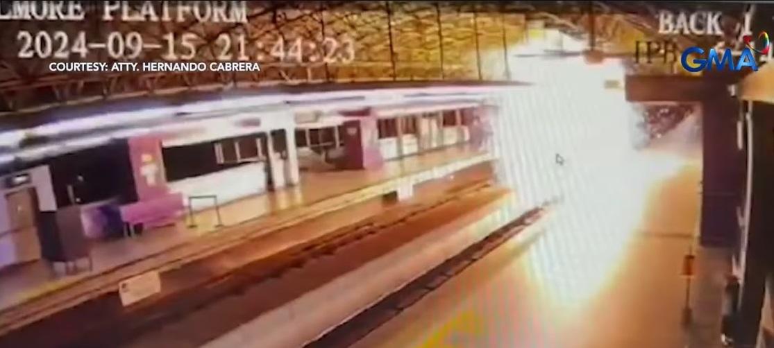 LRT2 Gilmore Station's Catenary Wire Struck by Lightning, Repairs ...