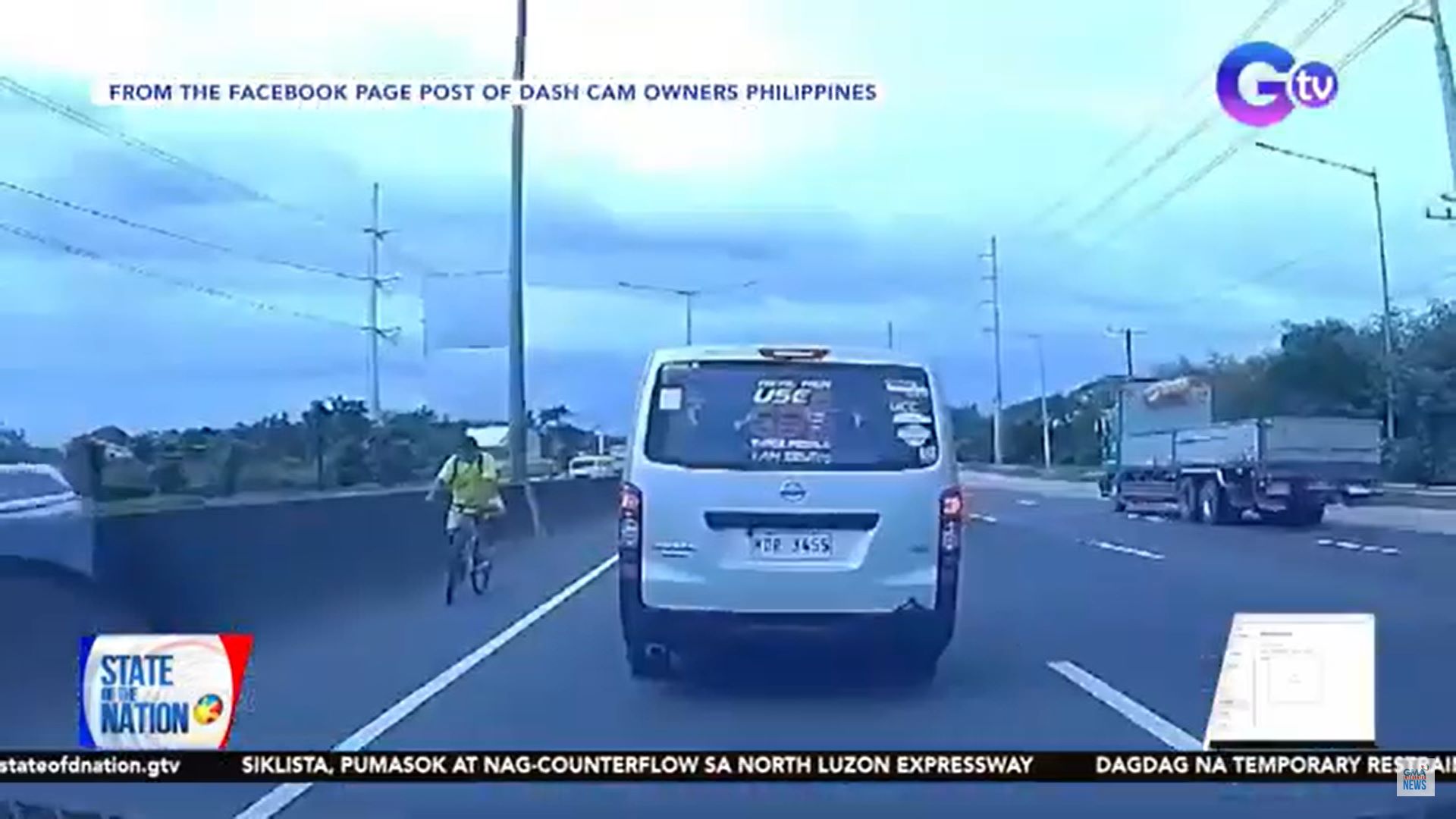 Cyclist Caught Counterflowing on NLEX Near Philippine Arena